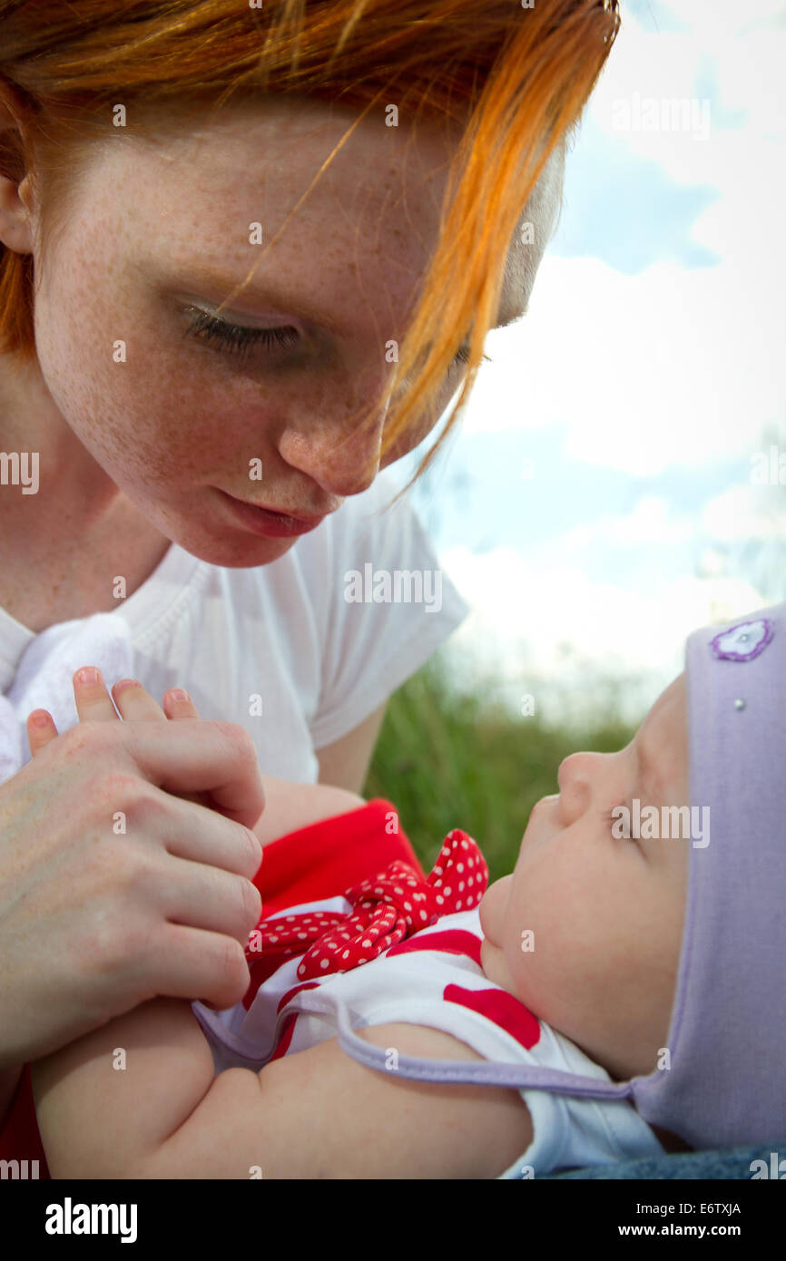 baby with mother nature. summer and fresh air Stock Photo - Alamy