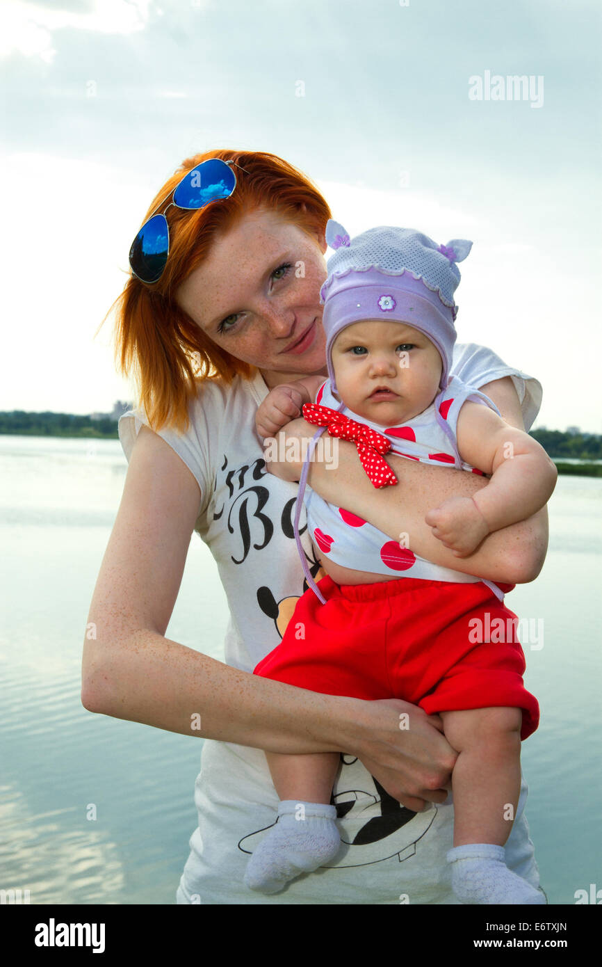 baby with mother nature. summer and fresh air Stock Photo - Alamy