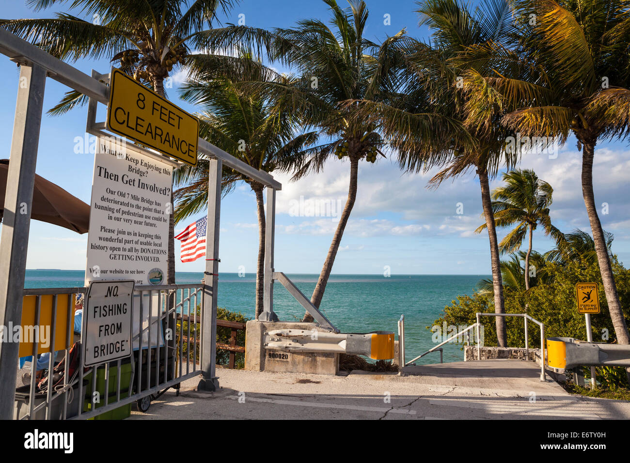 Marathon, Florida Keys Old Seven Mile Bridge Park Entrance Stock Photo ...