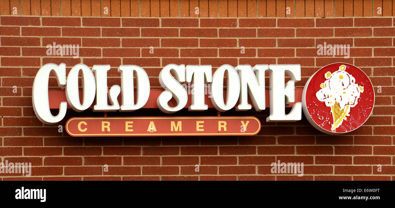 ANN ARBOR, MI - AUGUST 24: Cold Stone Creamery logo at their east Ann ...