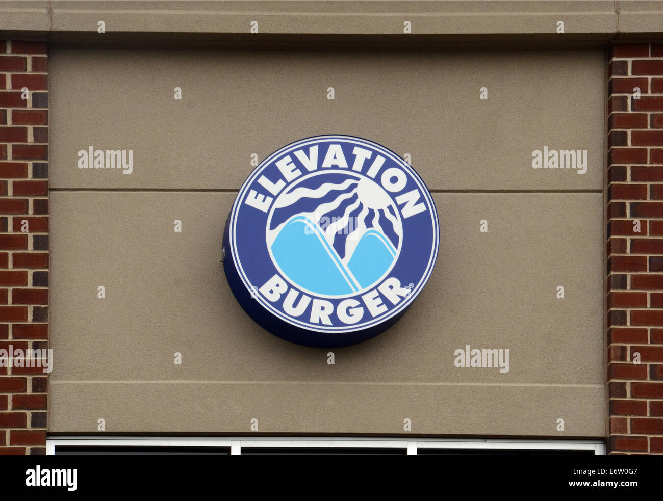 ANN ARBOR, MI - AUGUST 24: Elevation Burger logo for their east Ann ...