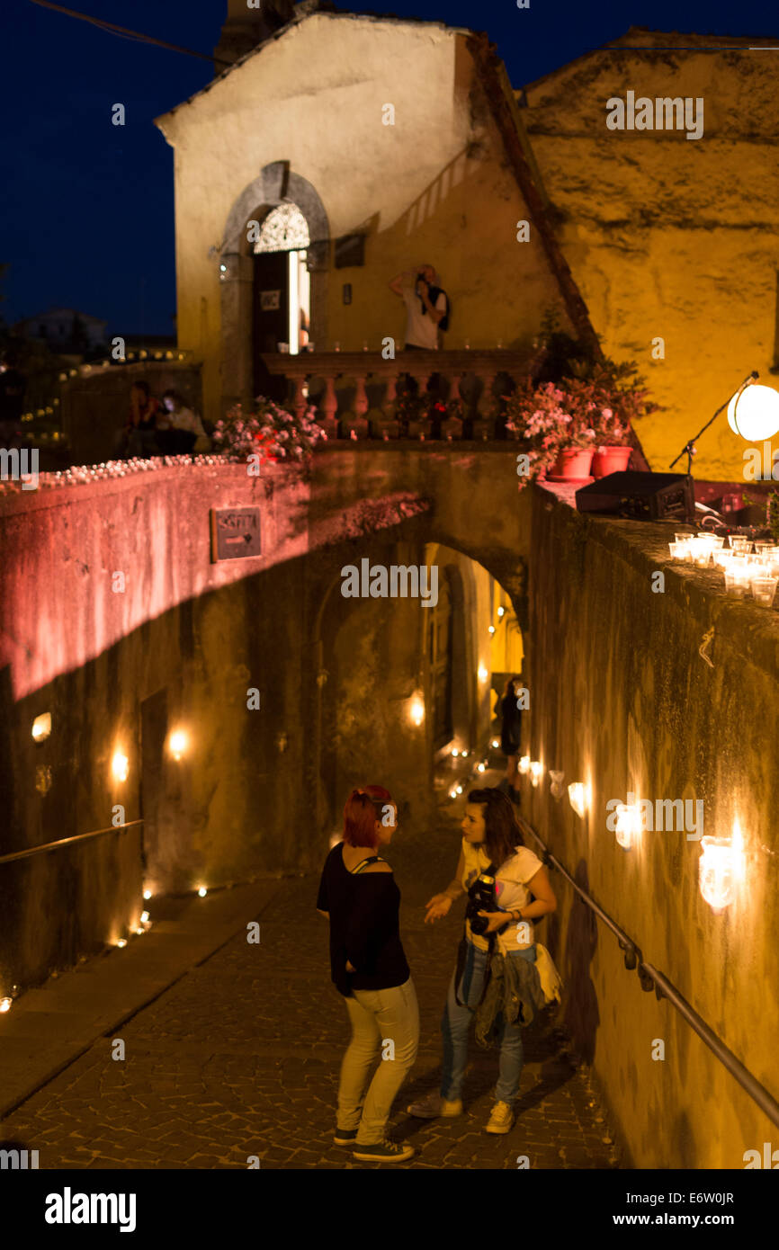 Vallerano candles' night, Italy Stock Photo - Alamy