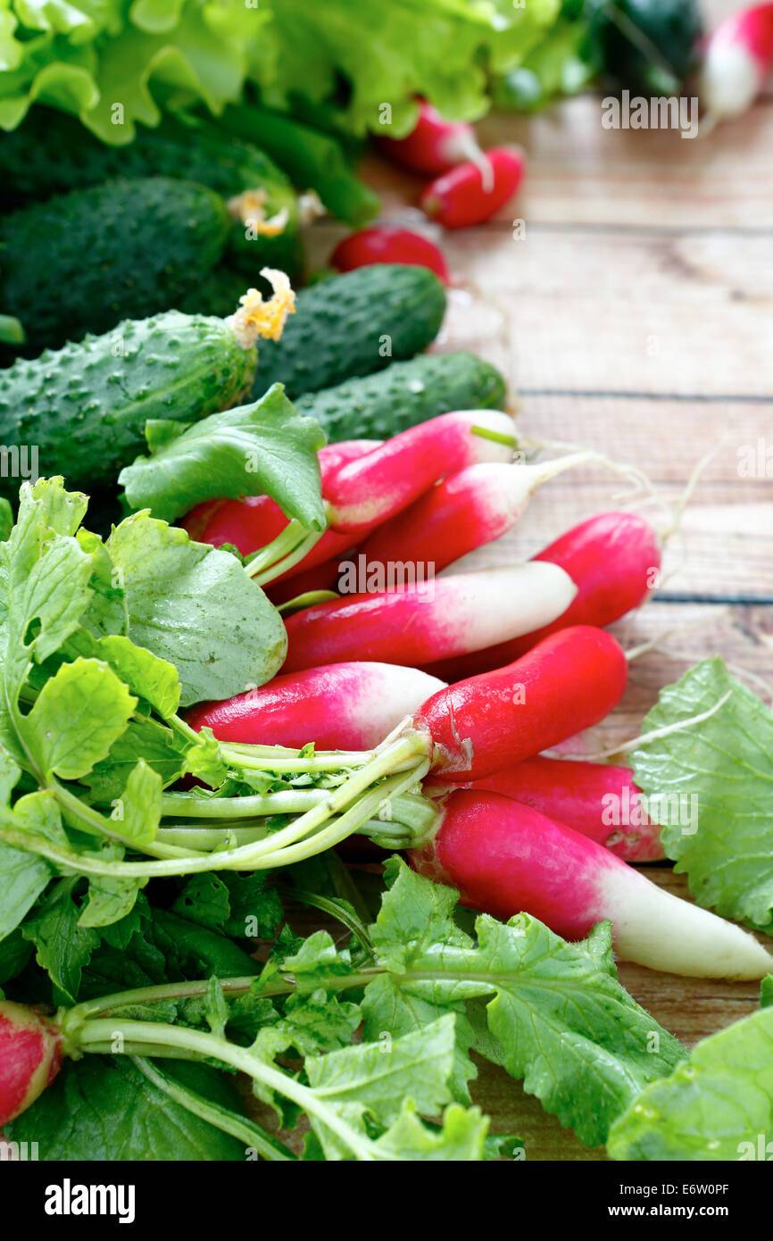 fresh radishes and other vegetables, food Stock Photo - Alamy