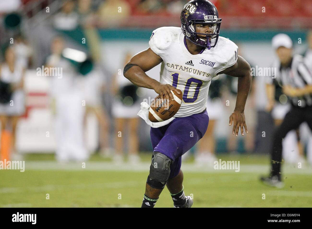 Florida, US. 30th Aug, 2014.Western Carolina quarterback Troy Mitchell ...