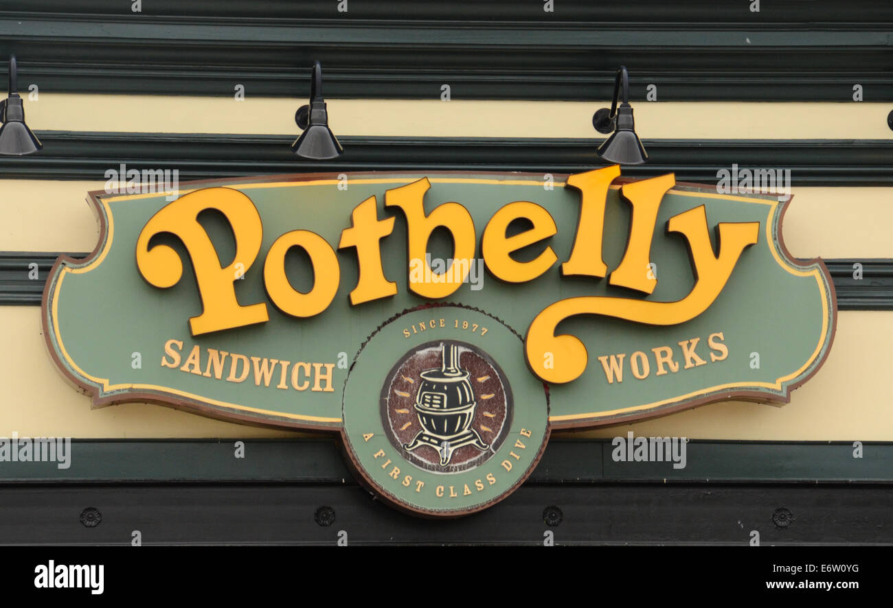 ANN ARBOR, MI - AUGUST 24: Potbelly, whose logo at its east Ann Arbor ...