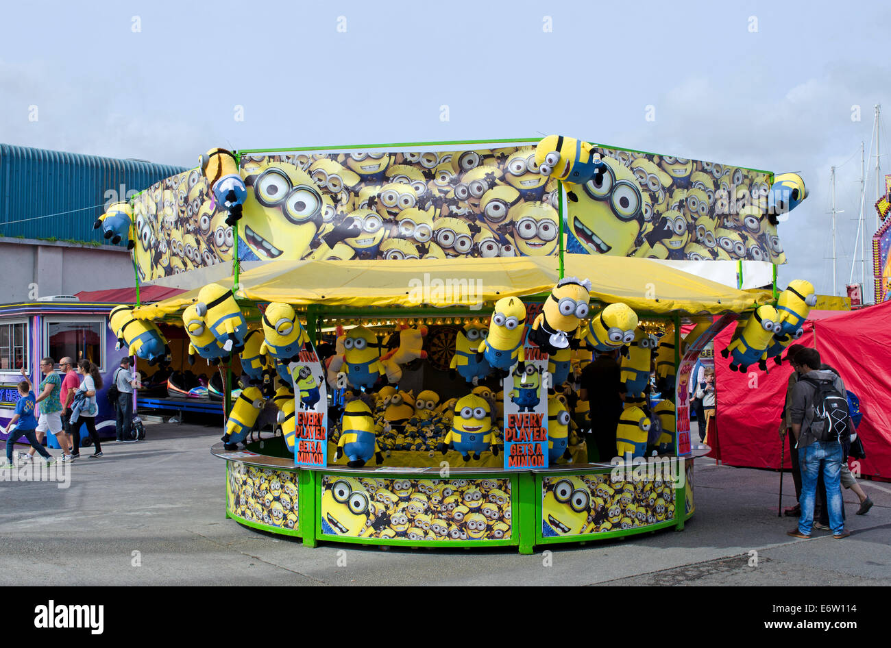 Minions soft toys as prizes at a fairground Stock Photo - Alamy