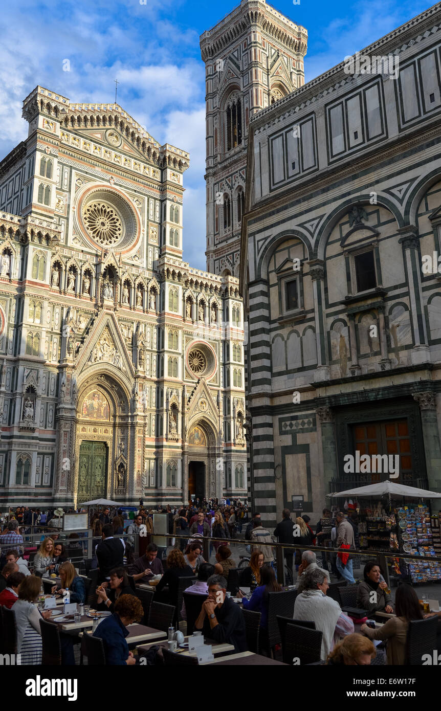 detail of the duomo and people at a terrace Florence Stock Photo - Alamy