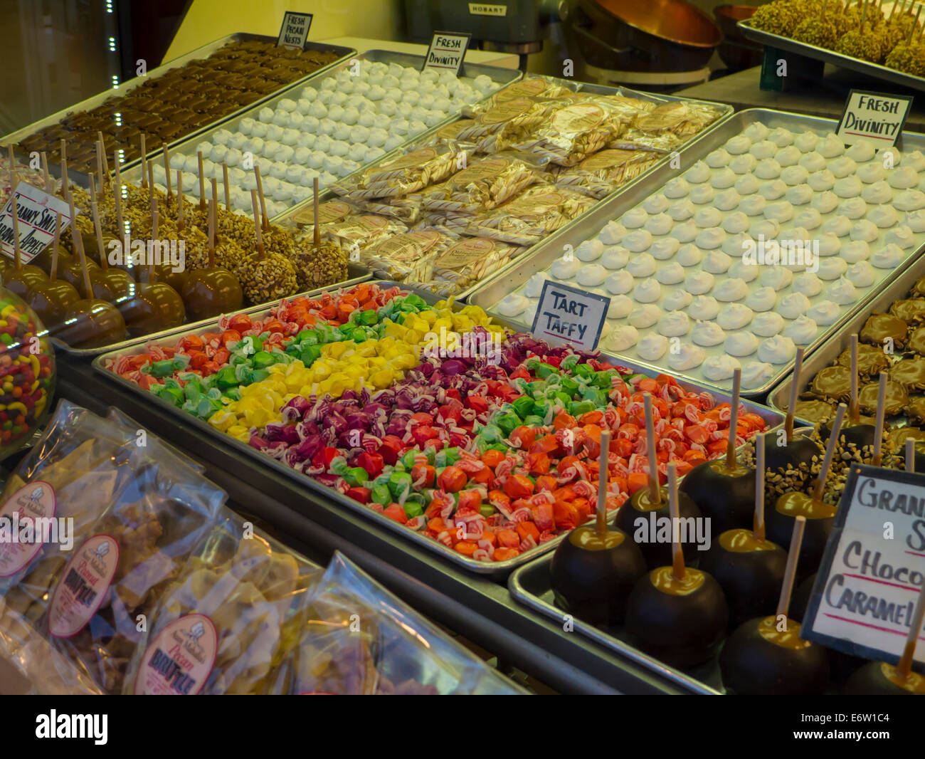 Store window of various candies in Gatlinburg Tennessee Stock Photo - Alamy