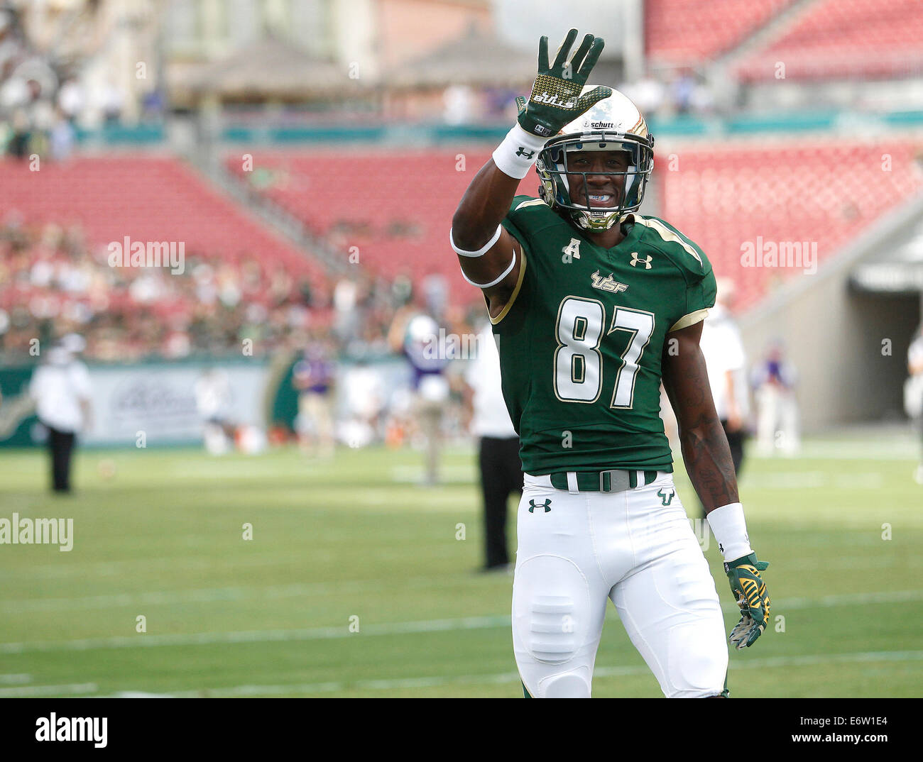 Florida, US. 30th Aug, 2014.South Florida wide receiver Rodney Adams ...