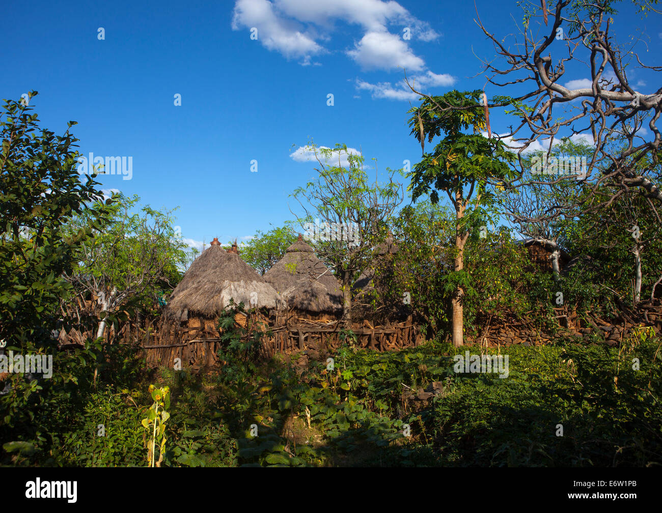 Konso Tribe Traditional Houses With Pots On The Top, Konso, Omo Valley ...