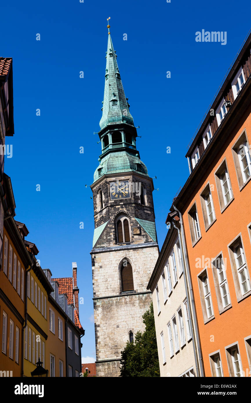 St Crucis church Hanover from Kreuz strasse, Hanover, Germany Stock ...