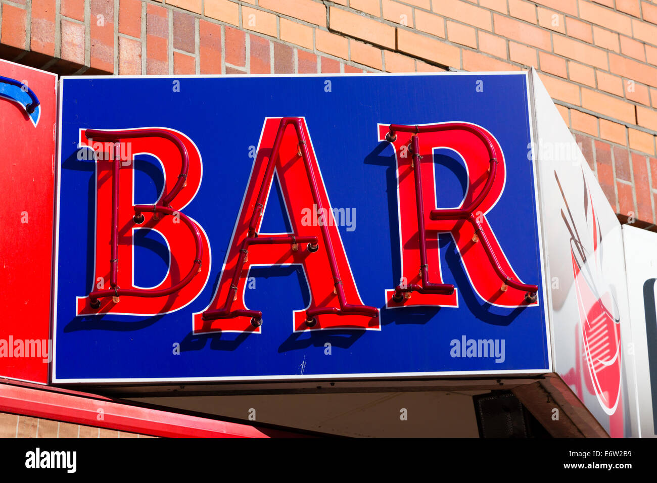 Blue bar sign hi-res stock photography and images - Alamy