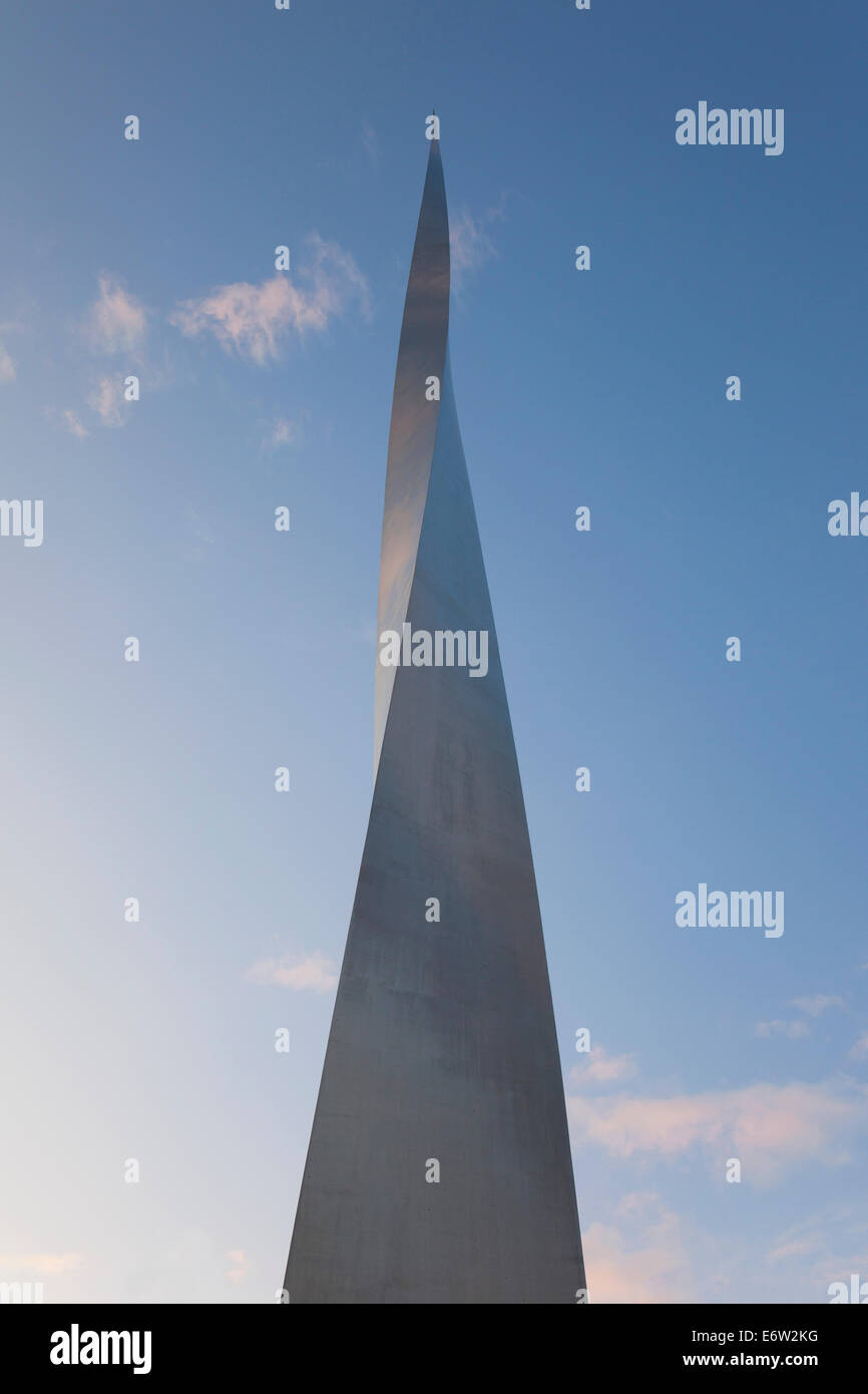 Obelisk monument in front of at the O2 Arena in Greenwich, London Stock ...