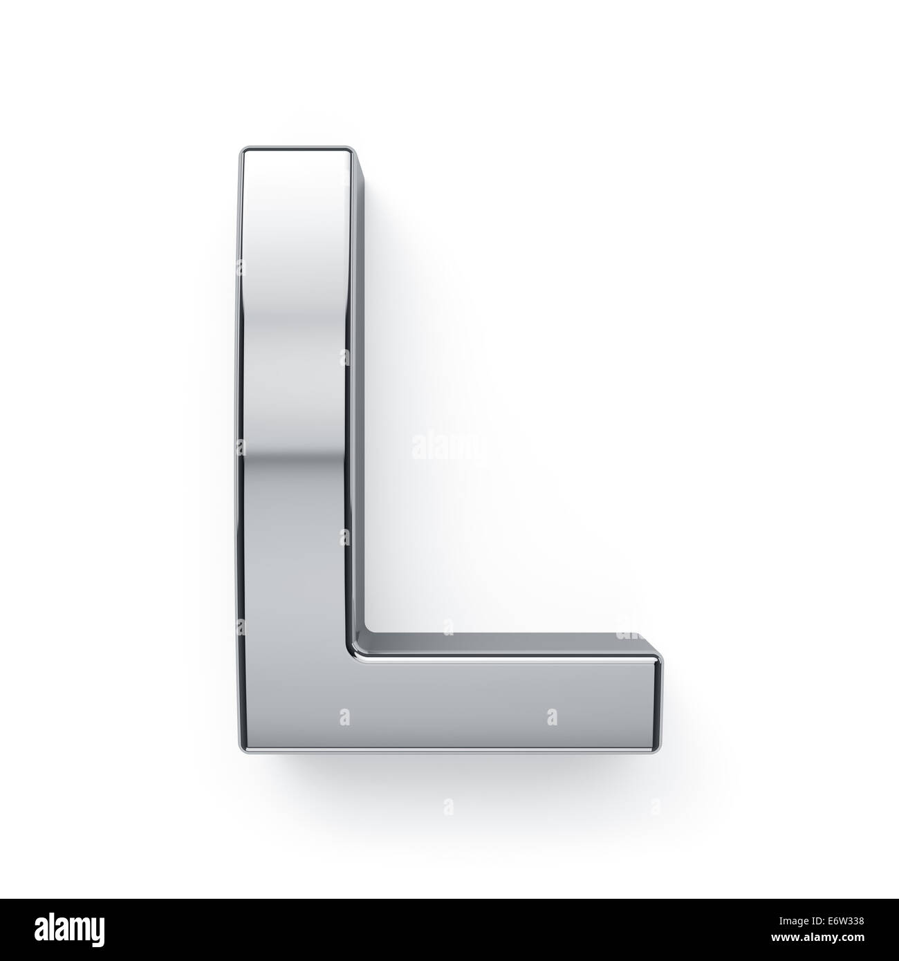 3d render of metallic alphabet letter symbol - L. Isolated on white ...