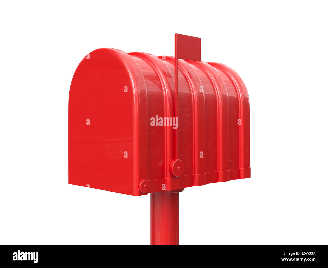 3d illustration of closed red mailbox isolated on white background ...
