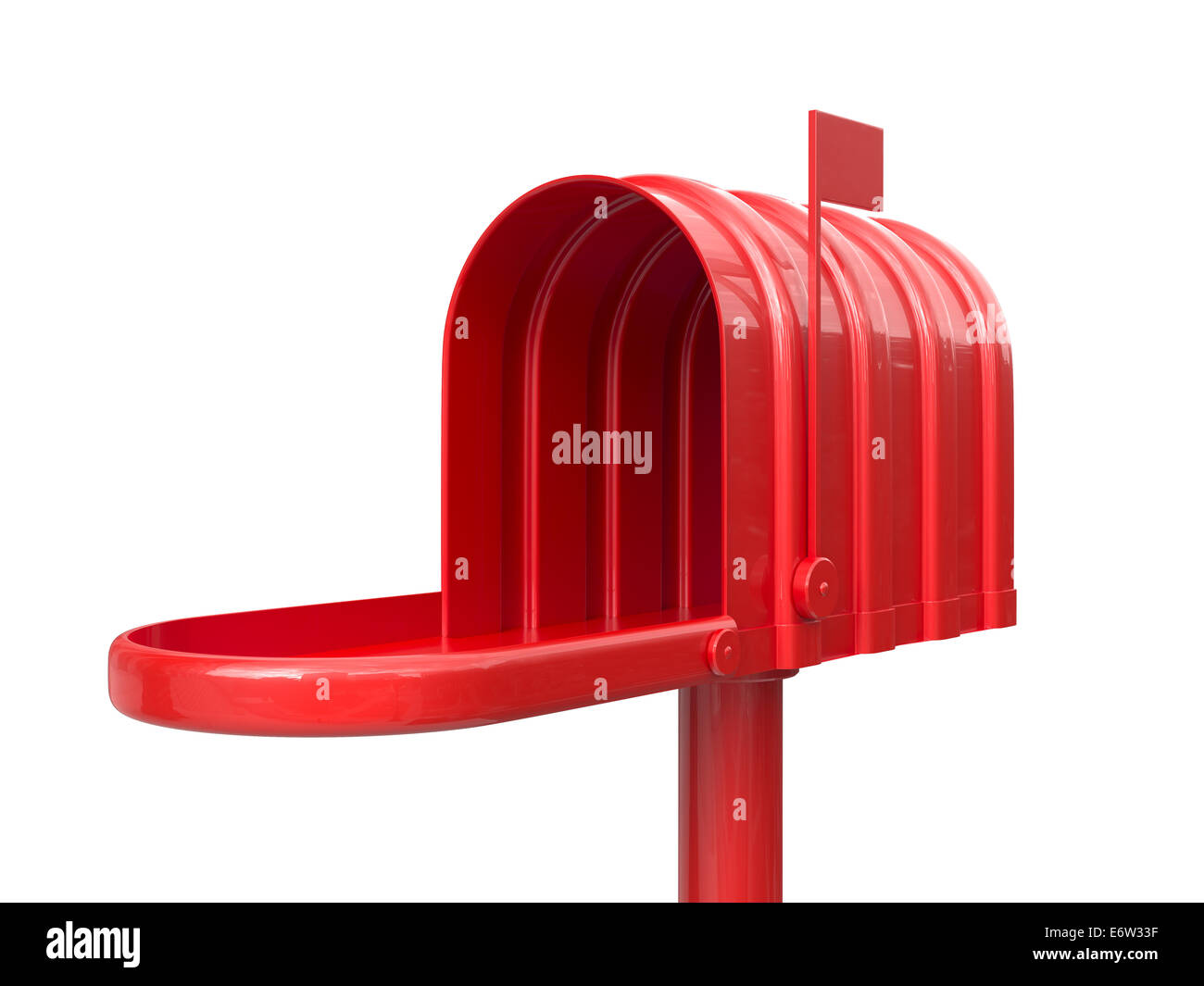3d illustration of opened empty red mailbox isolated on white ...