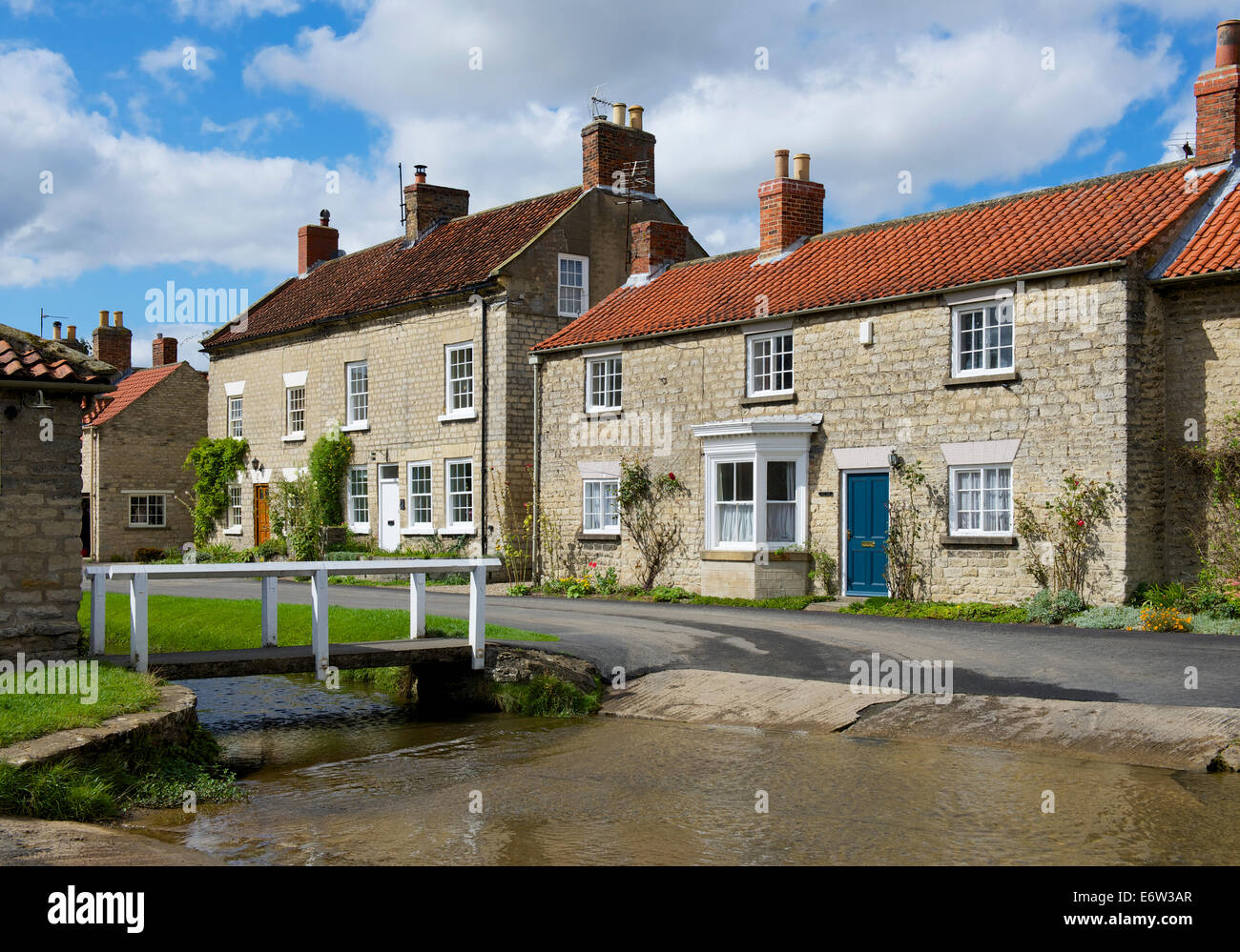 Shallow ford in the village of Hovingham, North Yorkshire, England UK ...