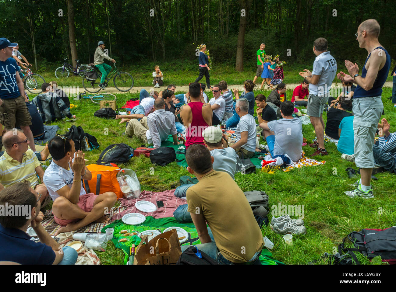 Paris, France, Crowd LGBT NGO's Picnic in "Parc de VIncennes", Urban ...