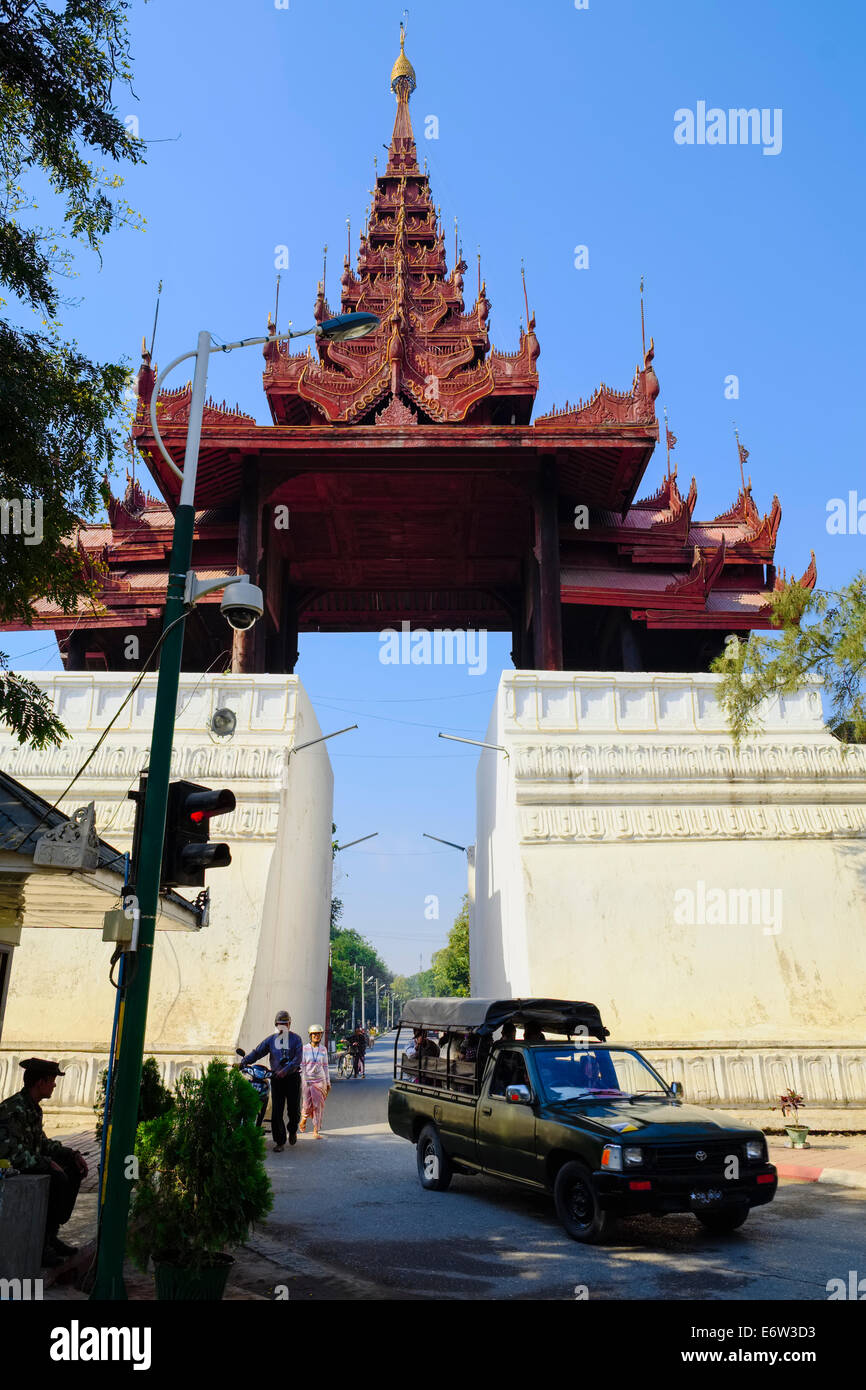 East Gate at Royal Palace, Mandalay, Myanmar, Asia Stock Photo - Alamy