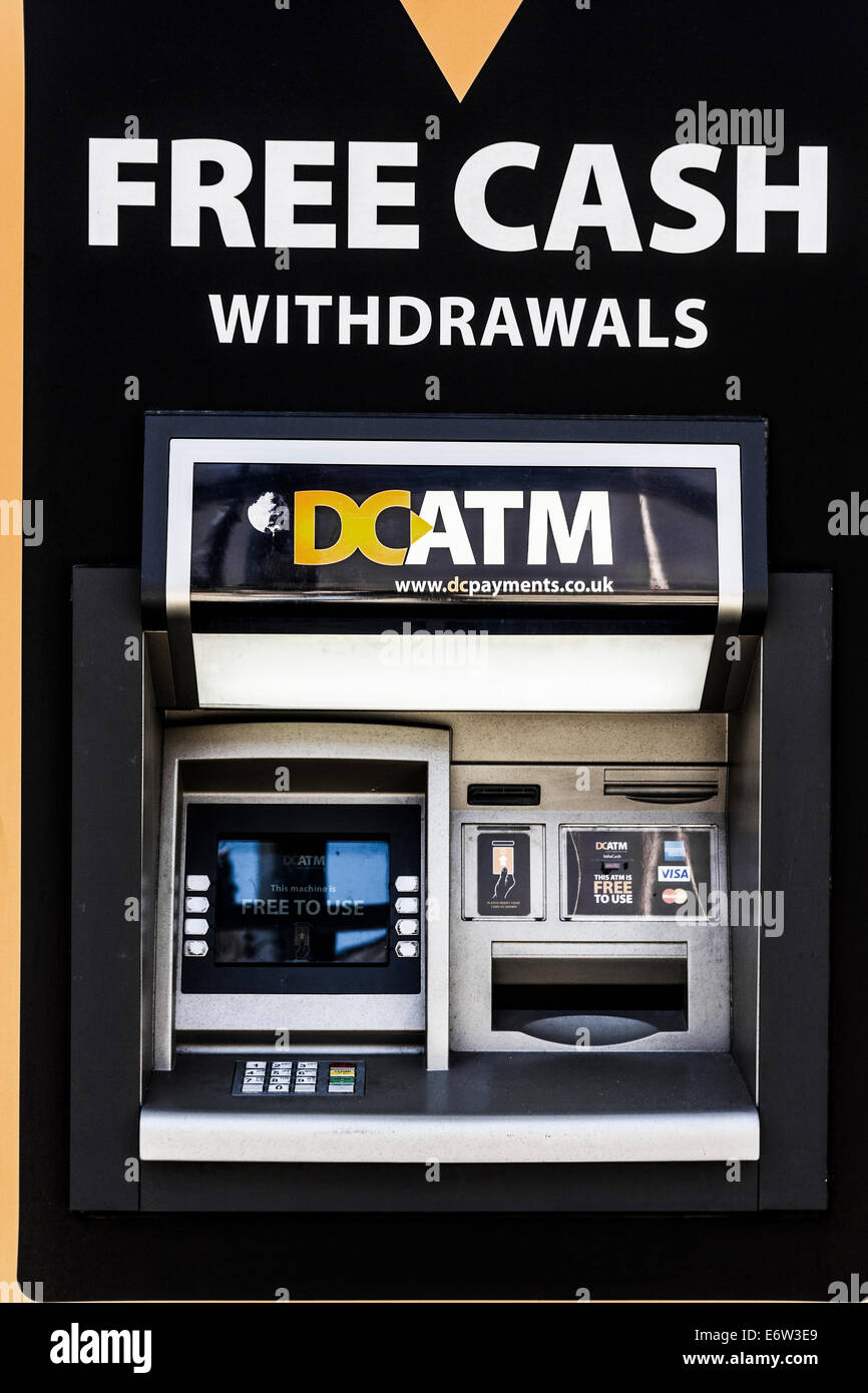 Cash machine offering free cash withdrawals Stock Photo - Alamy