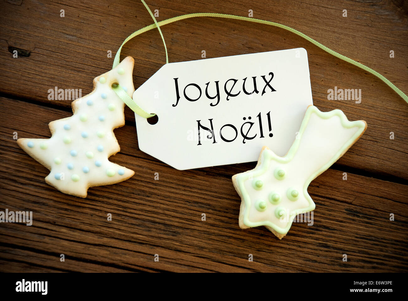 The French Words Joyeux Noël, which means Merry Christmas, on a Label ...