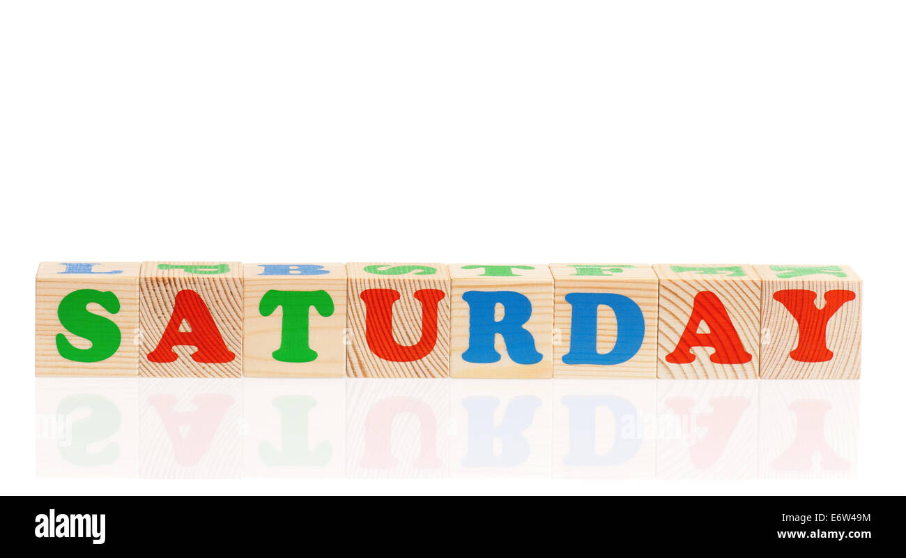 Cubes with weekday Stock Photo - Alamy