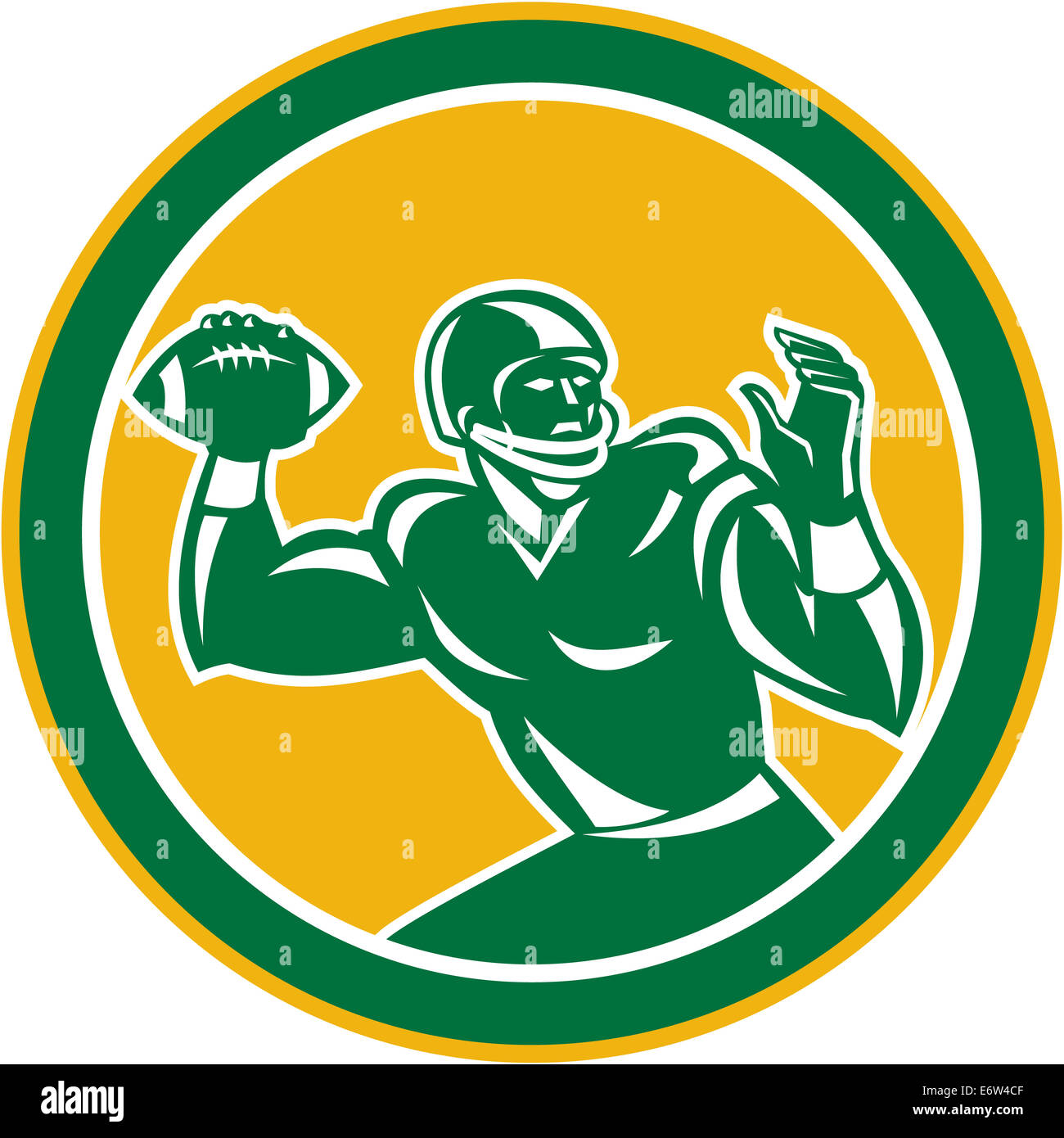 Illustration of an american football gridiron quarterback player ...