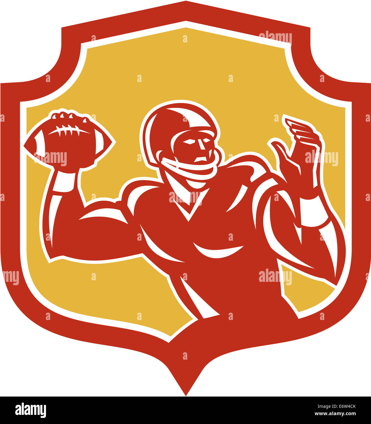 Illustration of an american football gridiron quarterback player ...