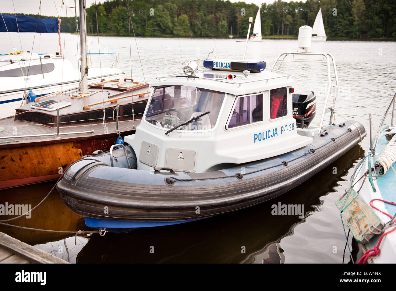 Water Police patrol motorboat Stock Photo - Alamy