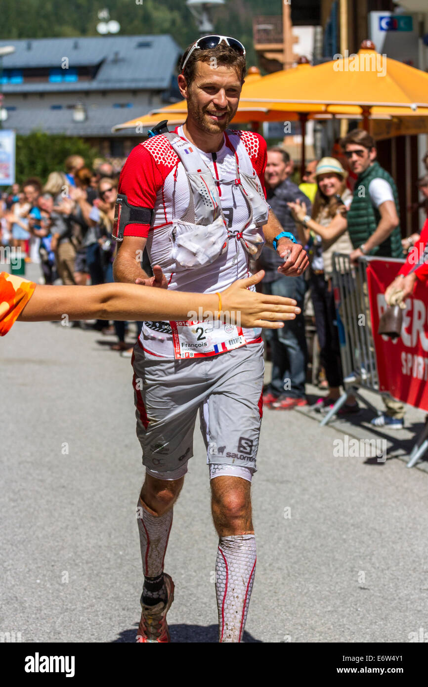 The UTMB front runners. The race takes the runners through 3 alpine ...