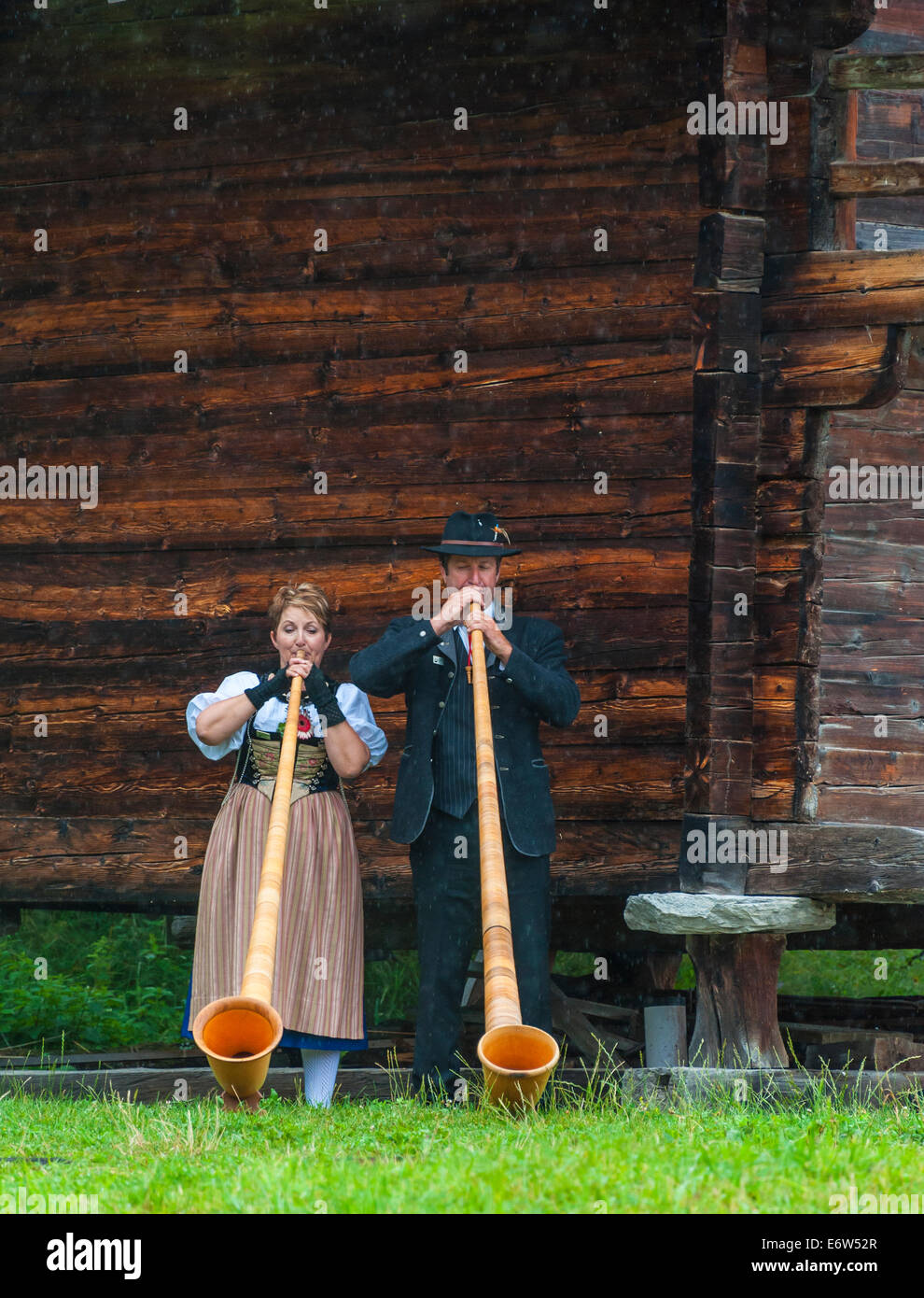 Swiss alphorn players hi-res stock photography and images - Alamy