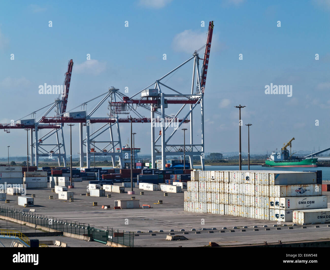The container terminal at Dunkirk, Dunkerque, France, a major route for ...