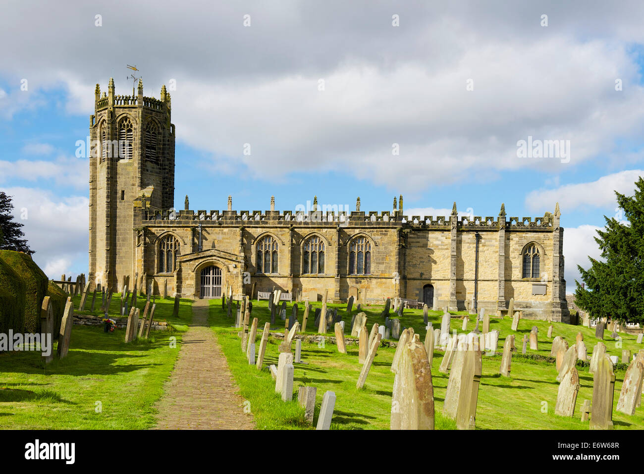 St Michael's Church in the village of Coxwold, North Yorkshire, England ...