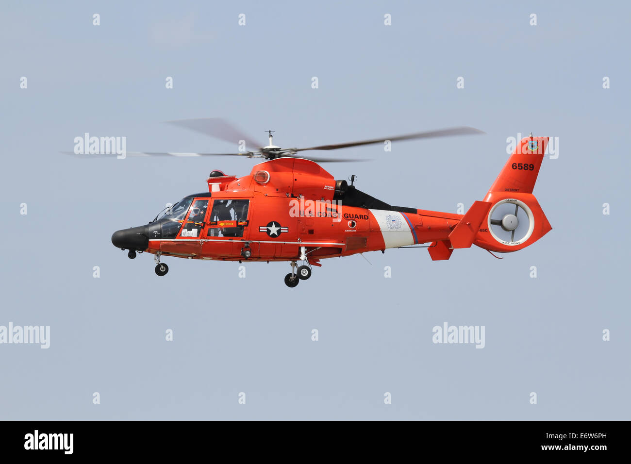 CLEVELAND, OHIO - August, 30: US Coast Guard Dolphin Helicopter, on ...