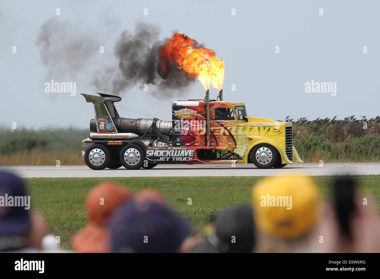 CLEVELAND, OHIO - August, 30: The Shockwave jet powered semi truck, on ...