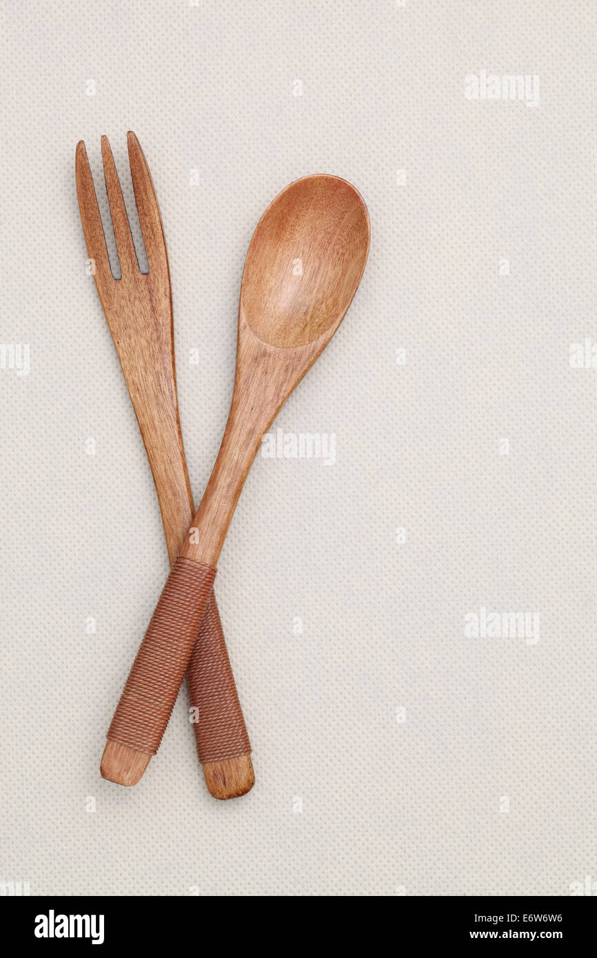 Wooden spoon and fork Stock Photo - Alamy