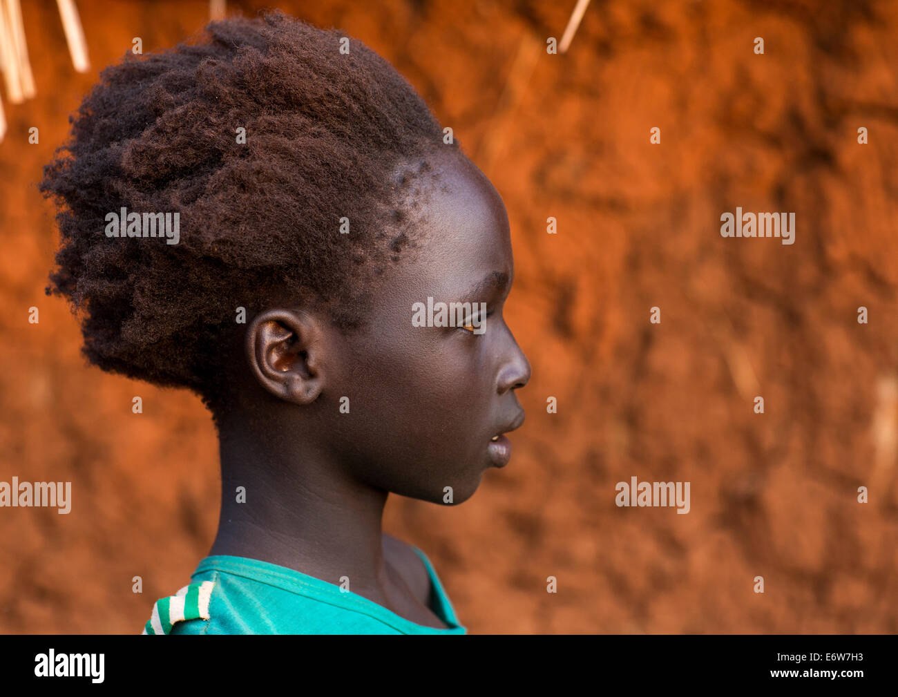 Majang Tribe Girl With Traditional Hairstyle, Kobown, Ethiopia Stock ...