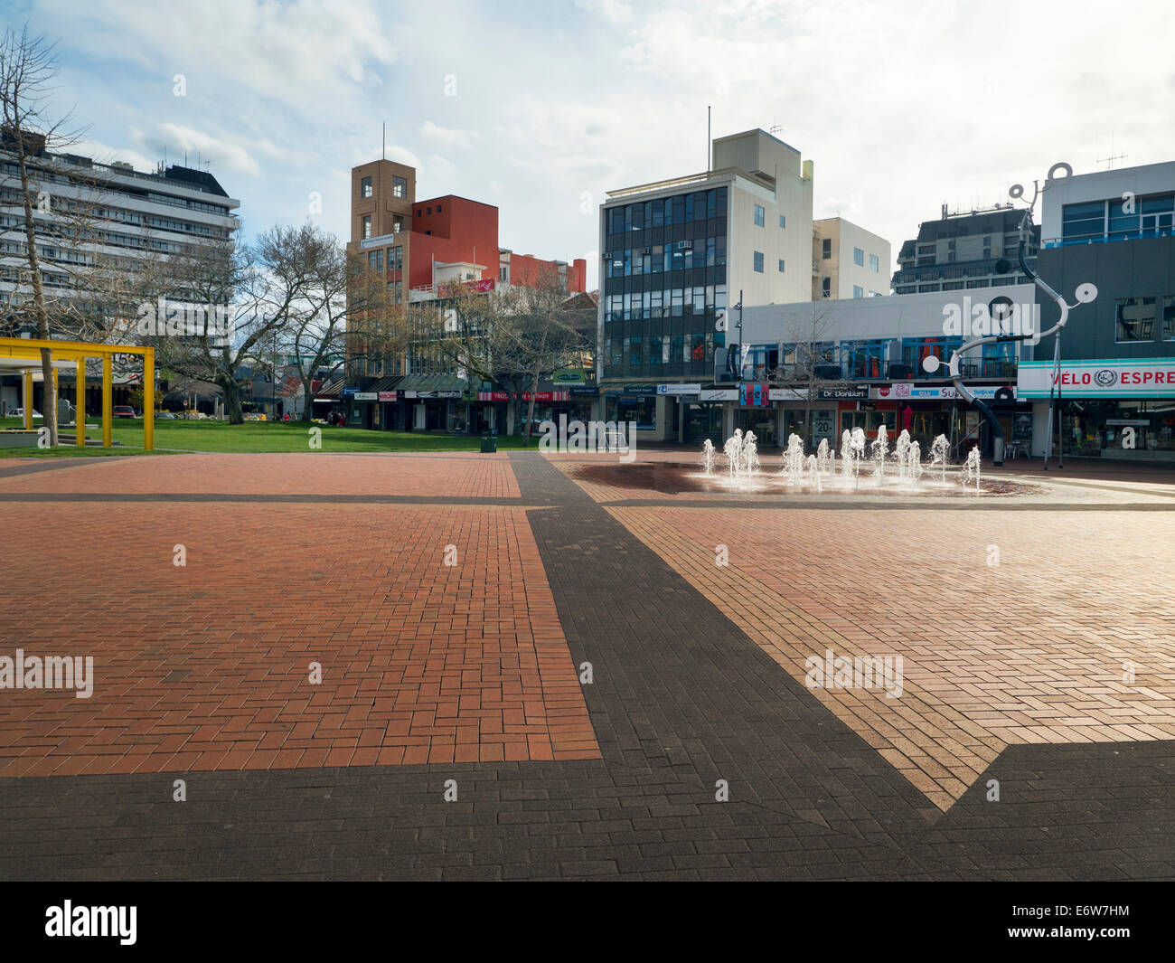 Water fountains in Garden Place Hamilton City New Zealand Stock Photo ...