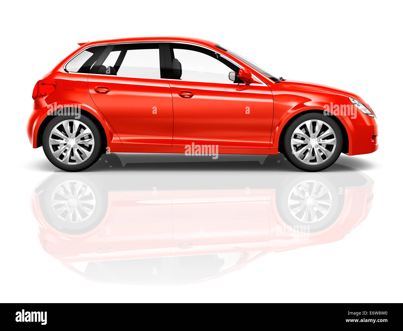 Shiny red sedan studio shot Stock Photo - Alamy