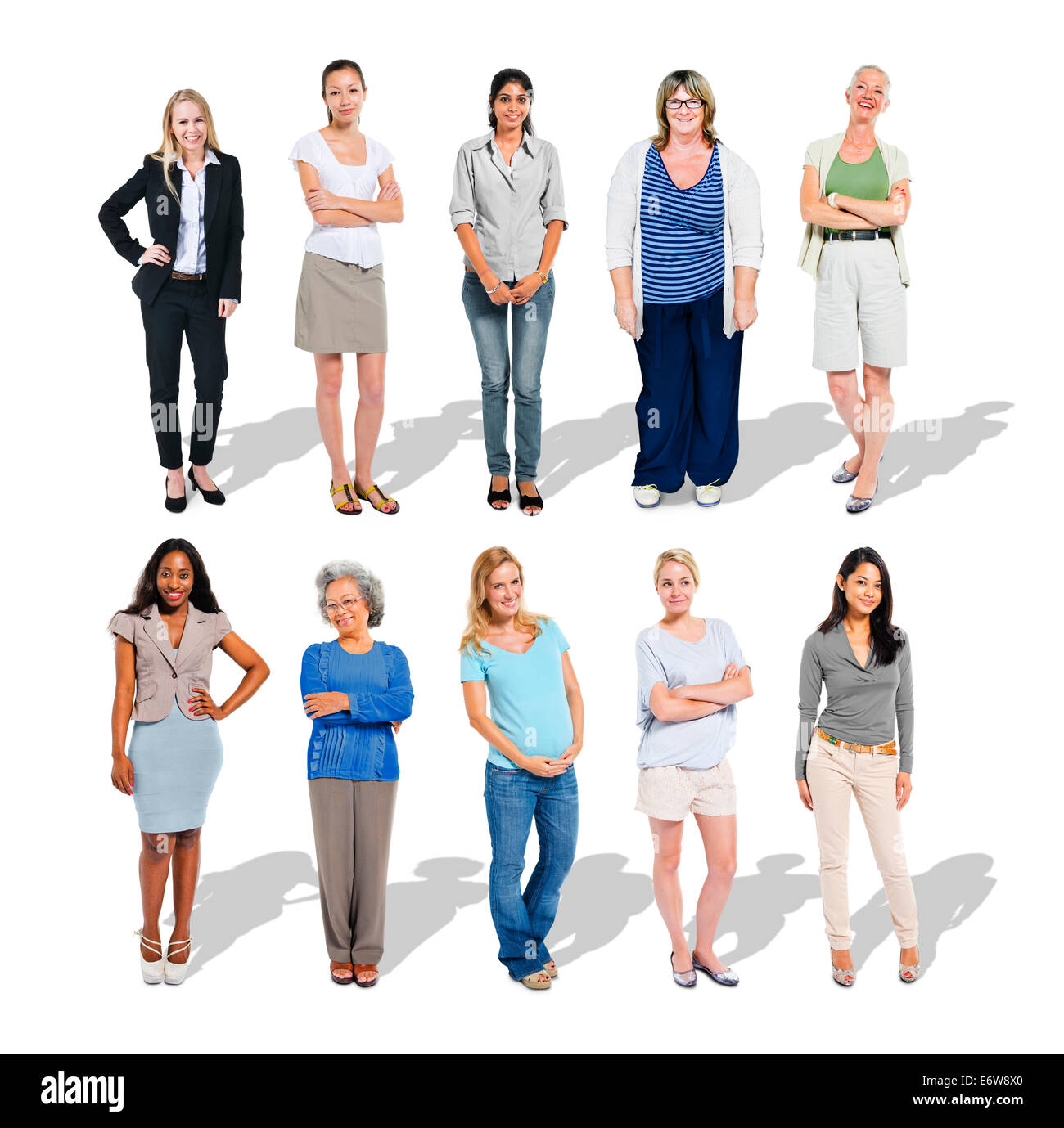 Happy multiracial diverse group Cut Out Stock Images & Pictures - Alamy