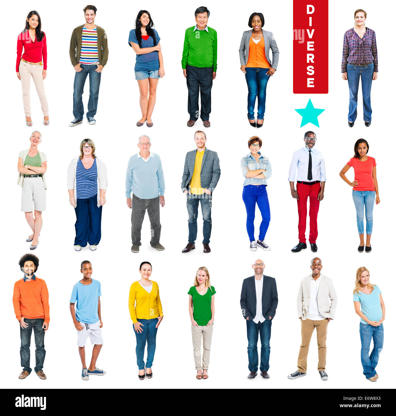 Group of Multiethnic Diverse Colorful People Stock Photo - Alamy