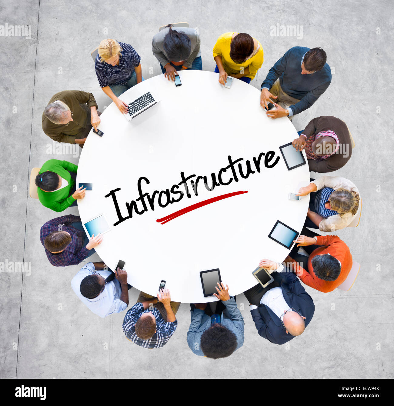 Multiethnic Group of People with Infrastructure Concept Stock Photo - Alamy