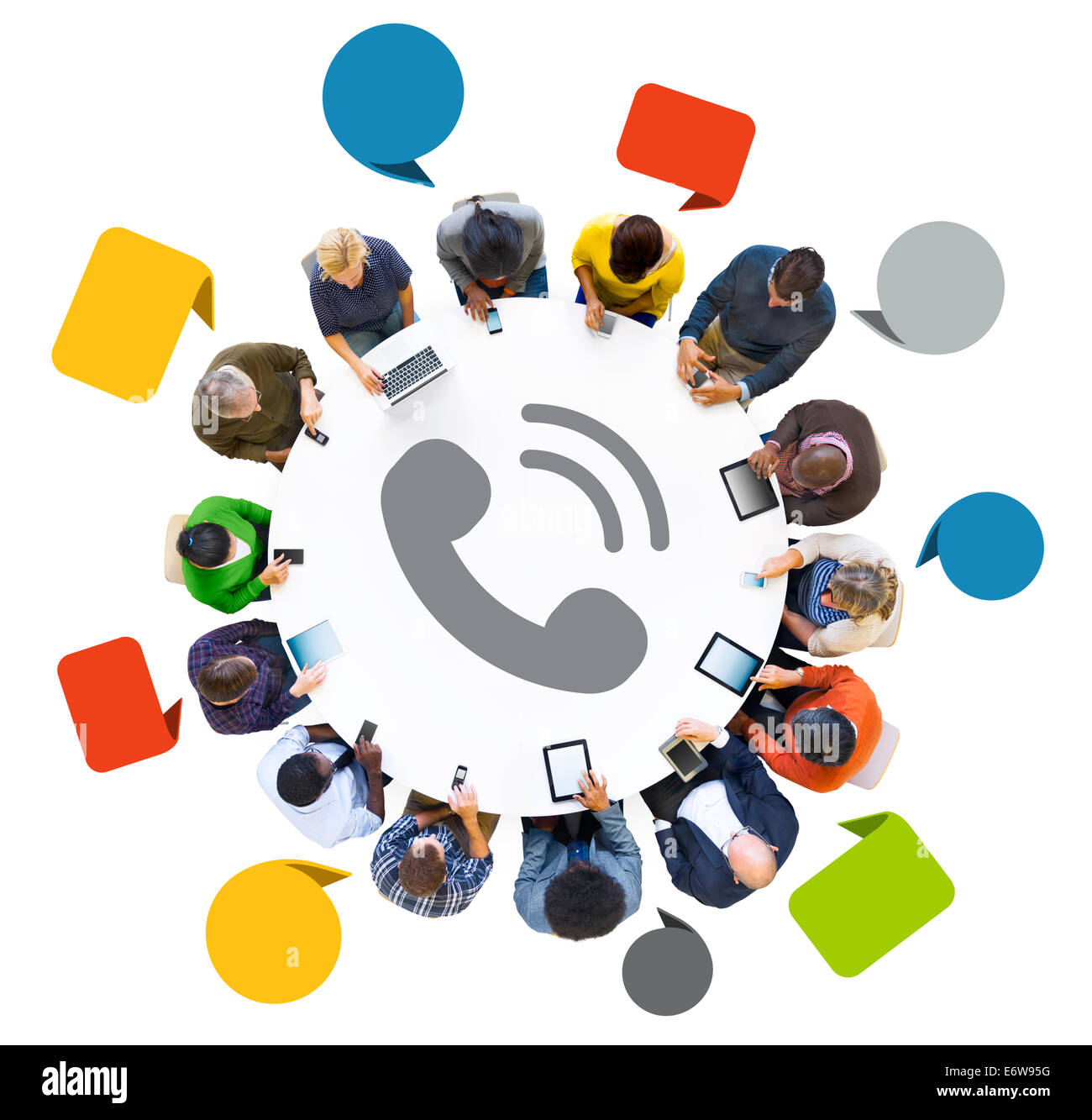 Group of People with Global Communications Concept Stock Photo - Alamy