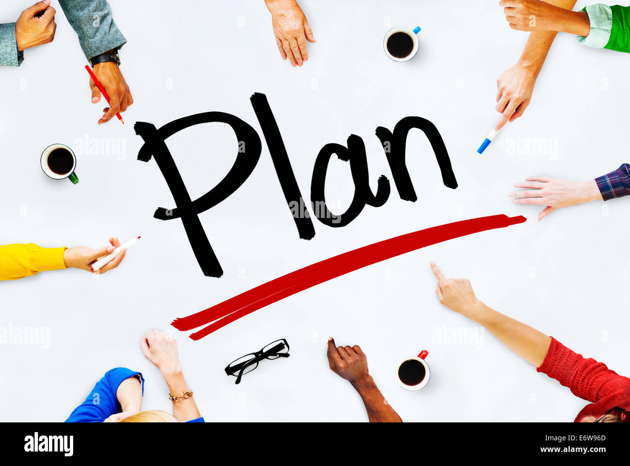 Group of Diverse People Planning Stock Photo - Alamy
