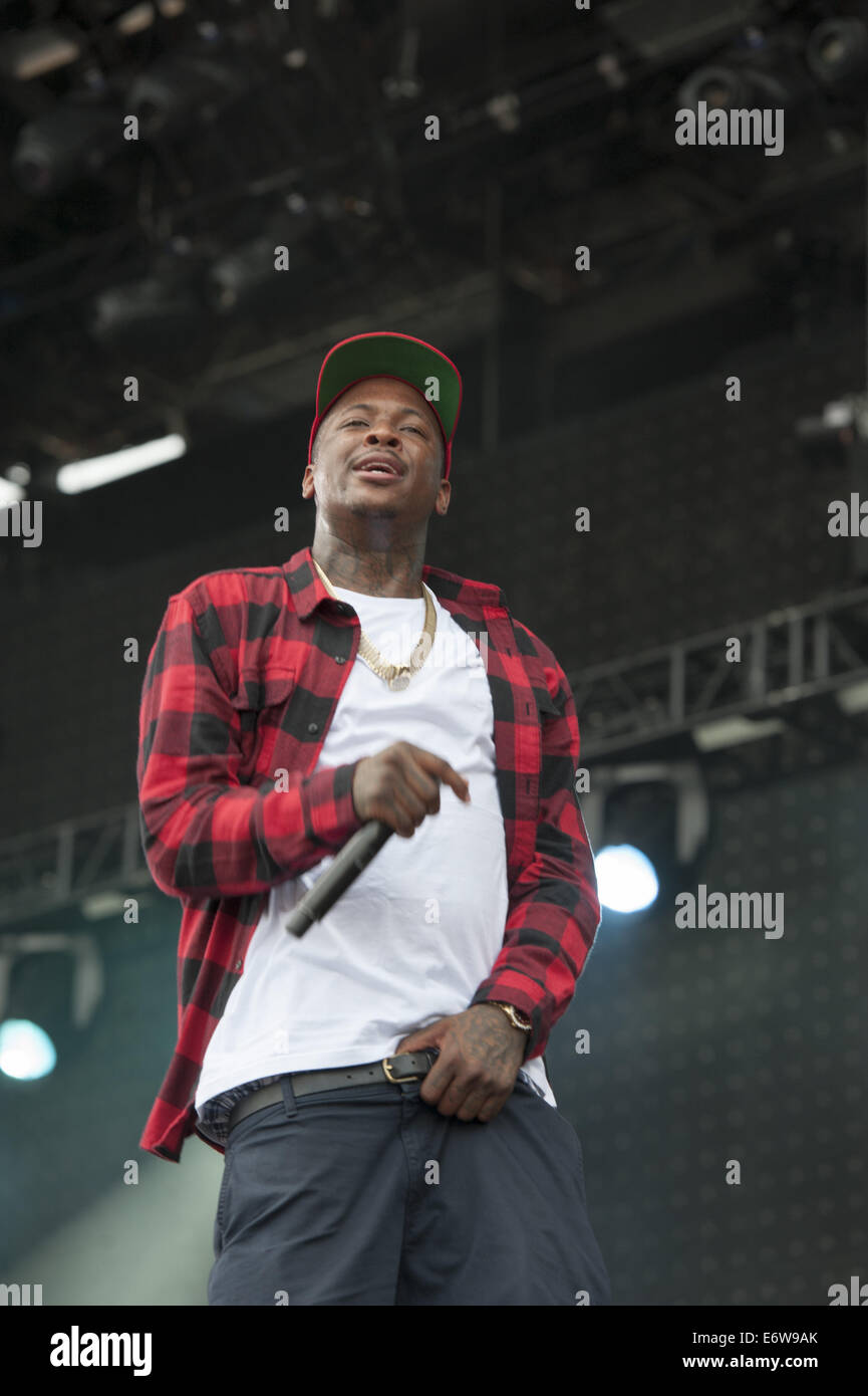 Philadelphia, Pennsylvania, USA. 31st Aug, 2014. Rapper, YG, performing ...