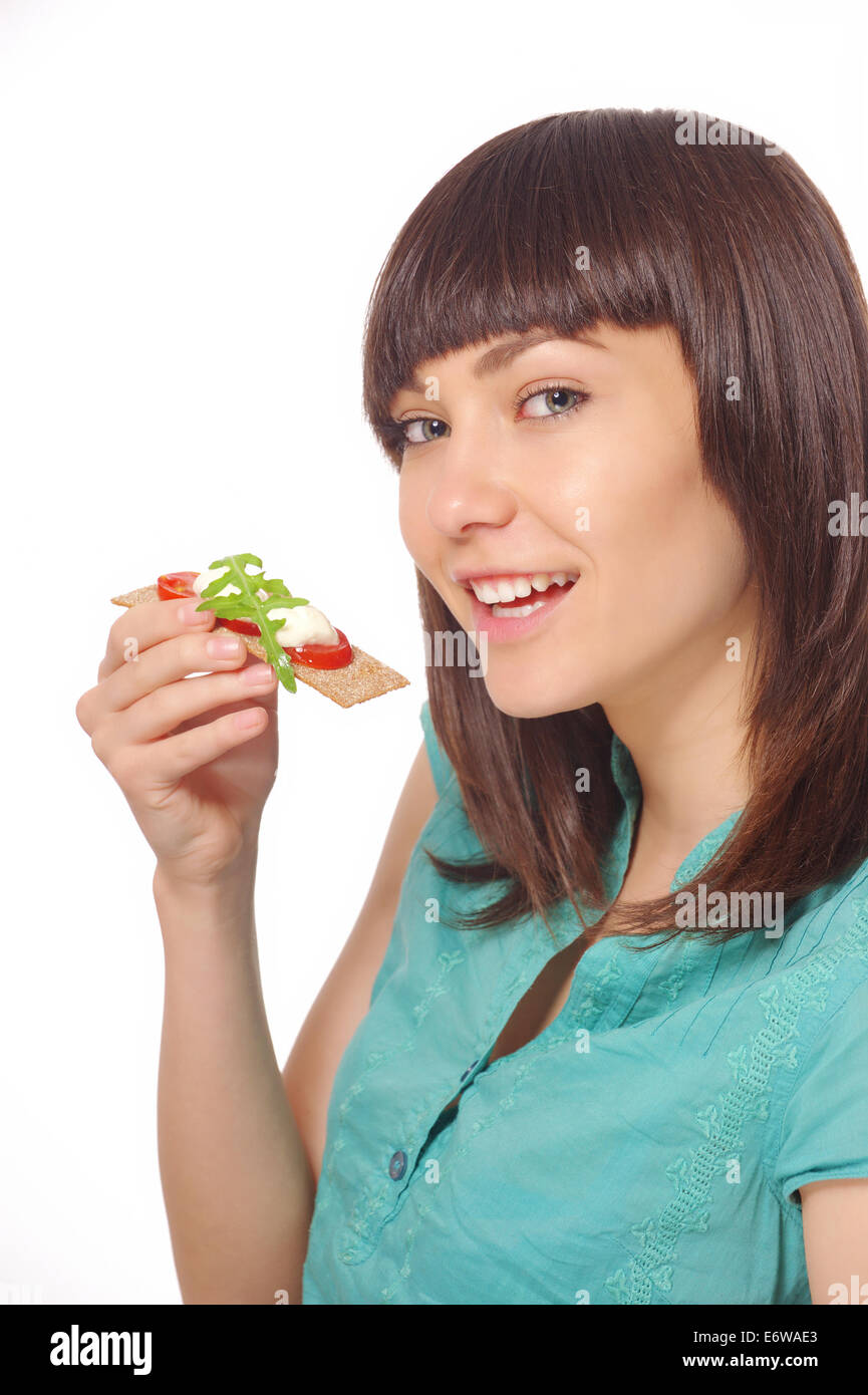Woman laughing alone with salad hi-res stock photography and images - Alamy