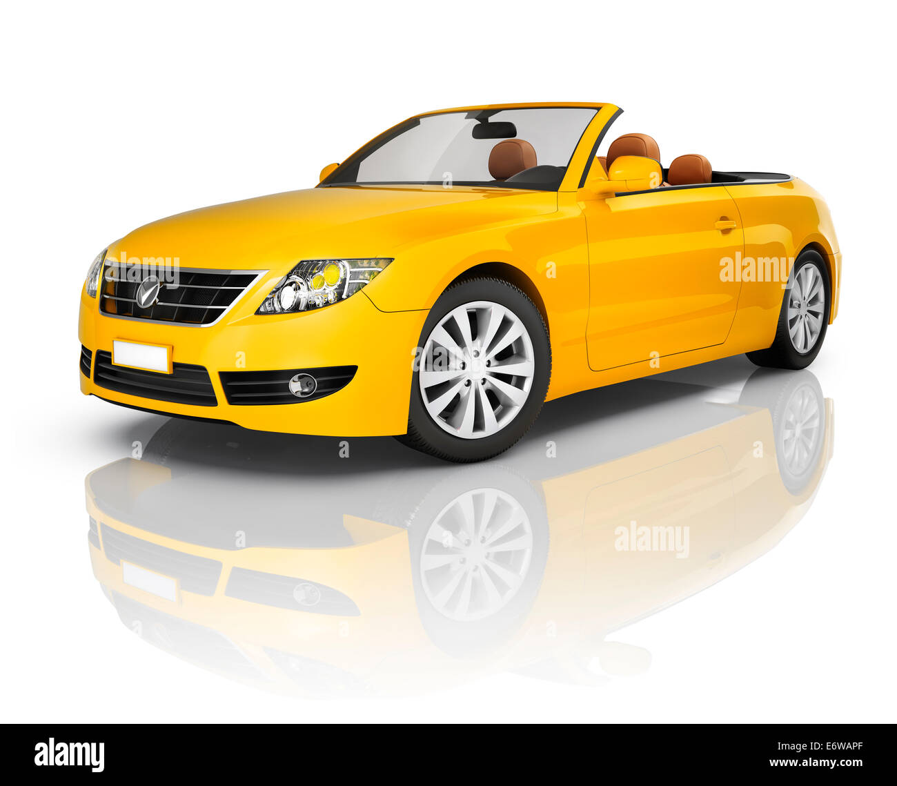 3D Image of Orange Convertible Car Stock Photo - Alamy