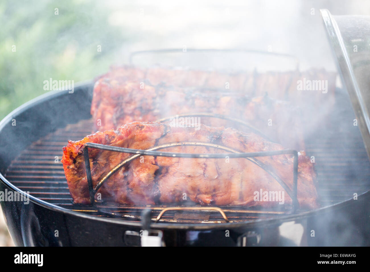 Summer outdoor cooking on barbecue grill Stock Photo - Alamy