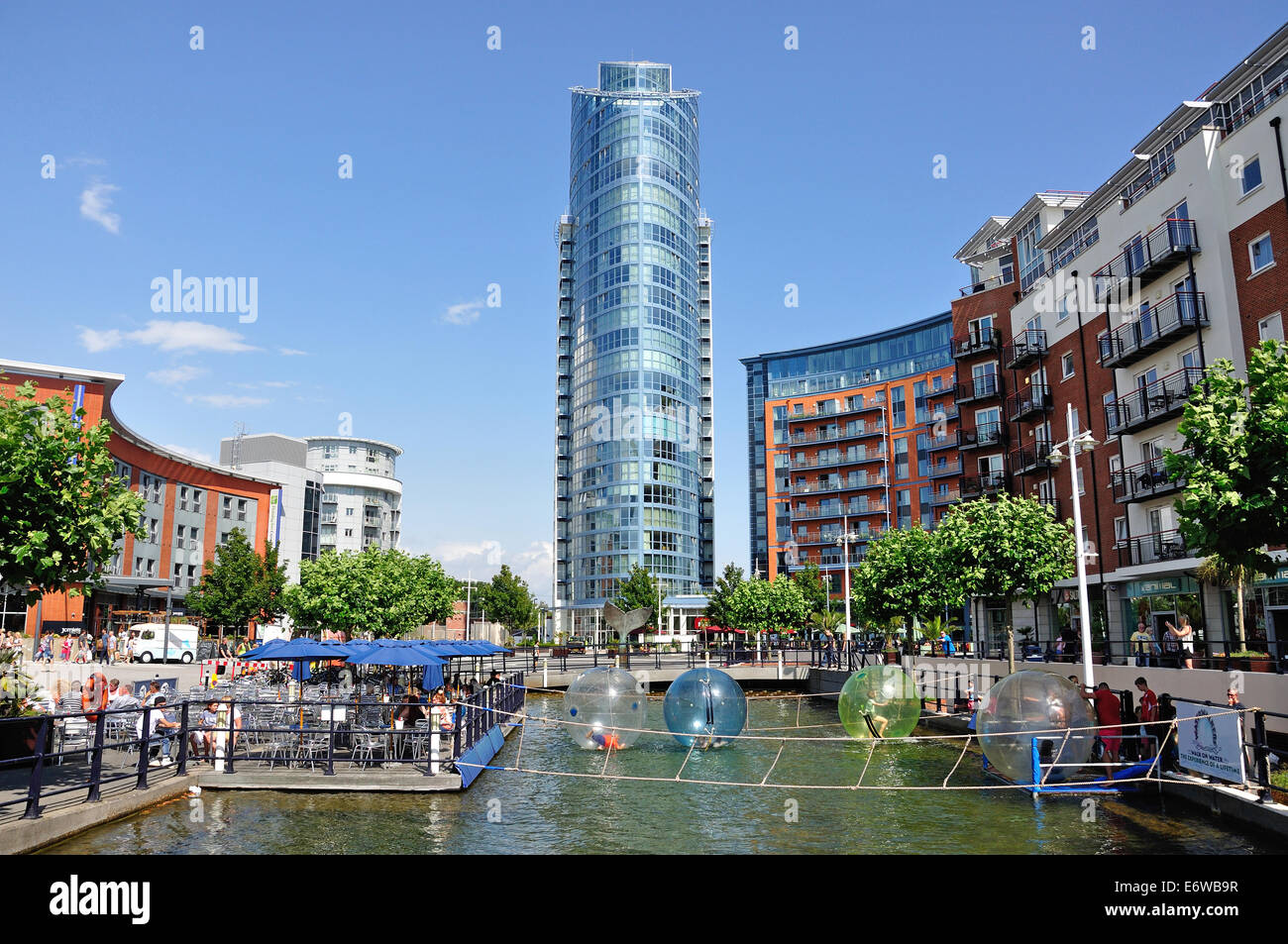 Gunwharf Quays Plaza showing No.1 Tower, Gunwharf Quays, Portsmouth ...