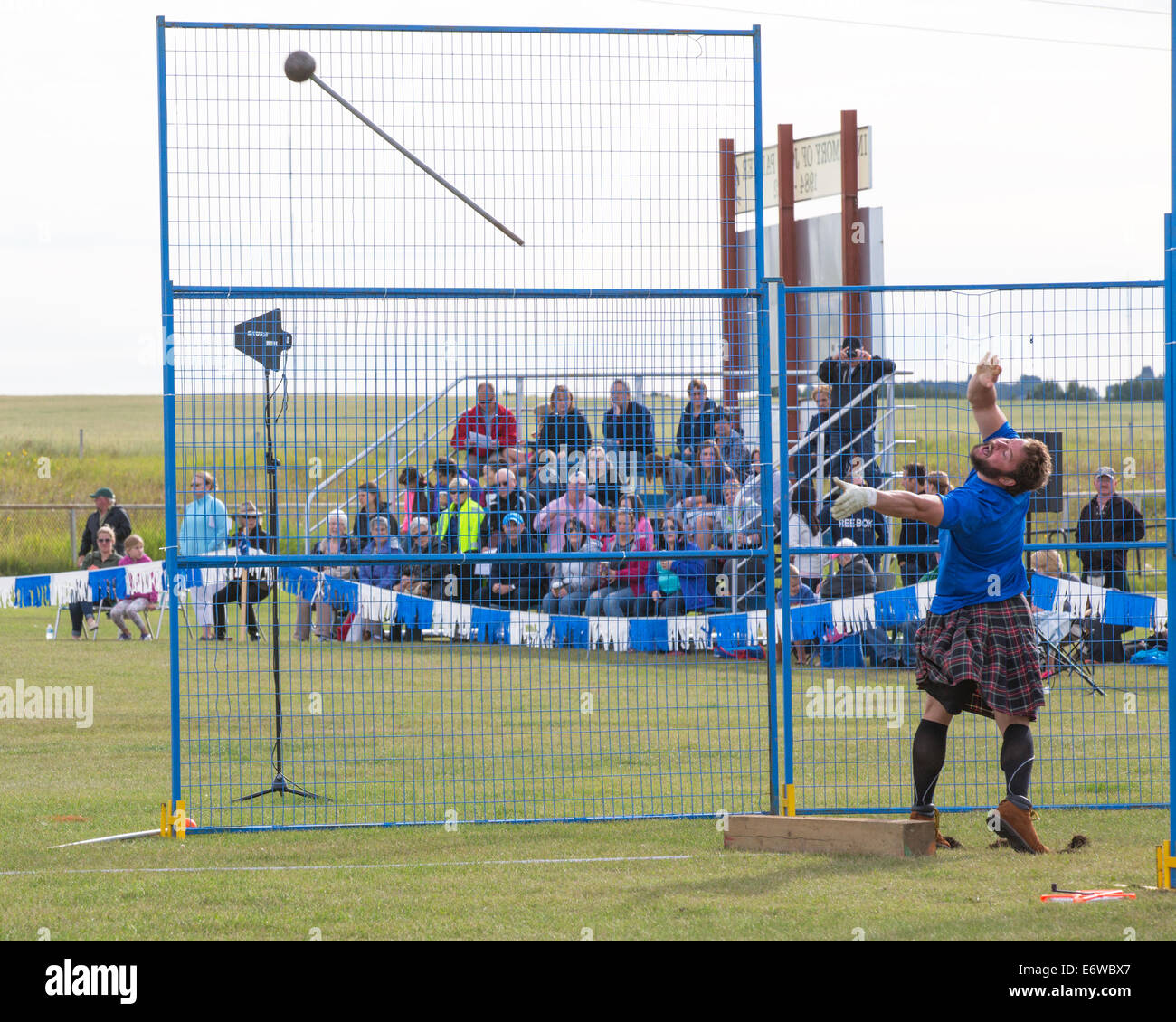 Calgary, Alberta, Canada. 30th Aug, 2014. Hammer thrower competes ...